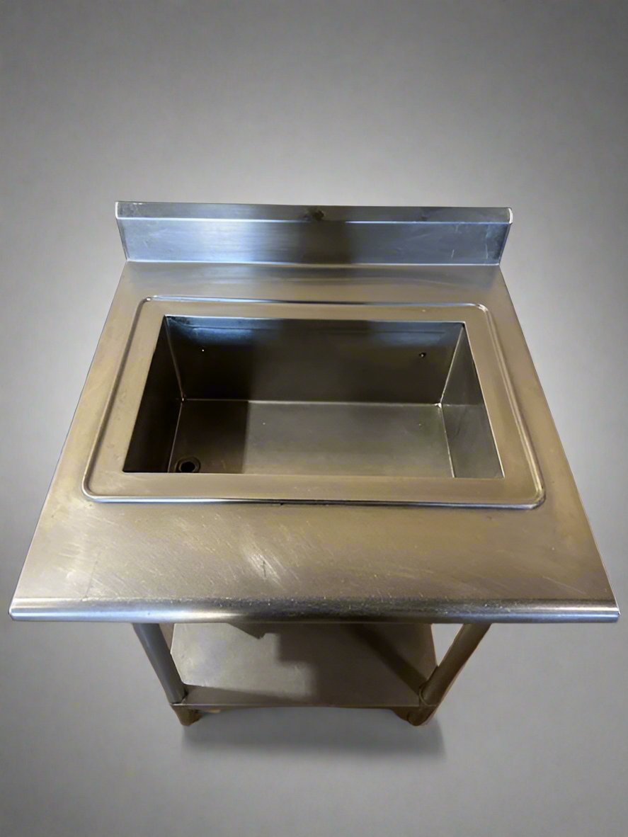 ATLAS METAL SINGLE WELL REFRIGERATED PREP TIN TABLE WITH 1 PAN COLD FO ...