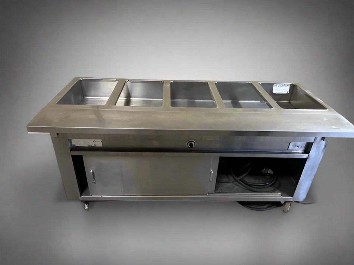 R-S RESTAURANT EQUIPMENT STAINLESS STEEL 5 STEAM HOT WELLS SERVICING L ...