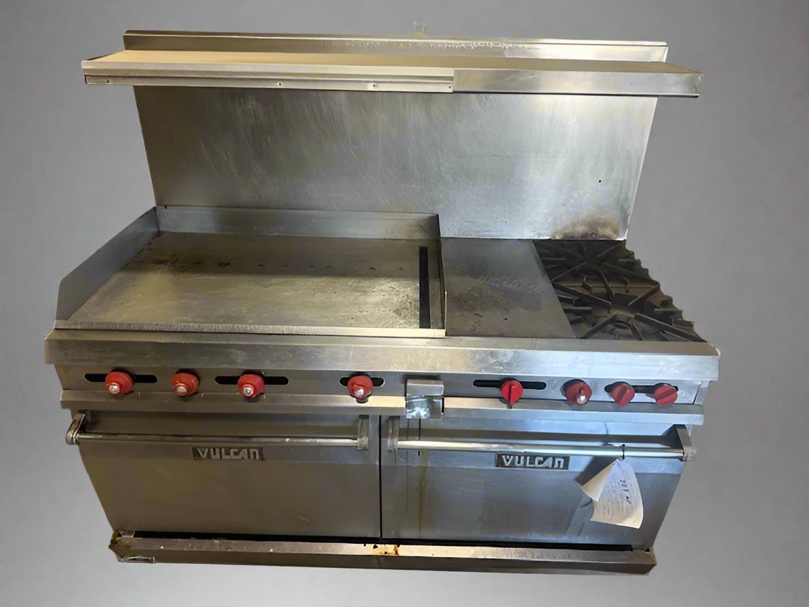 VULCAN NATURAL GAS 2 BURNER WITH OVEN AND GRIDDLE COMBINATION MODEL 60 ...